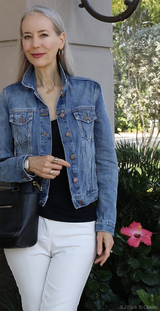 (Video Chat & OOTD) Classic Fashion Over 40-50: Denim Jacket, Black Tee ...