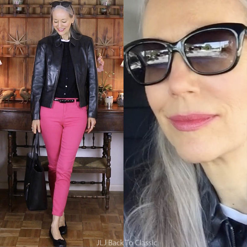 Vlog: Black Leather Jacket, Black Cardigan, Pink Skinny Jeans OOTD ...