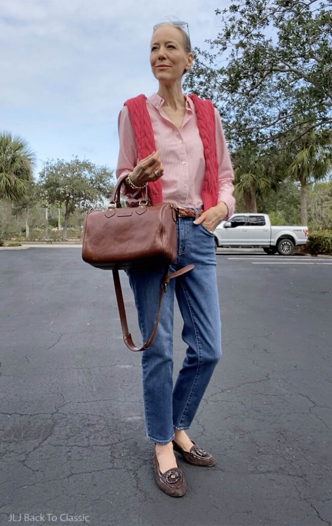 Vlog: Louis Vuitton SLG’s in My Ralph Lauren RL Handbag; Striped Oxford ...