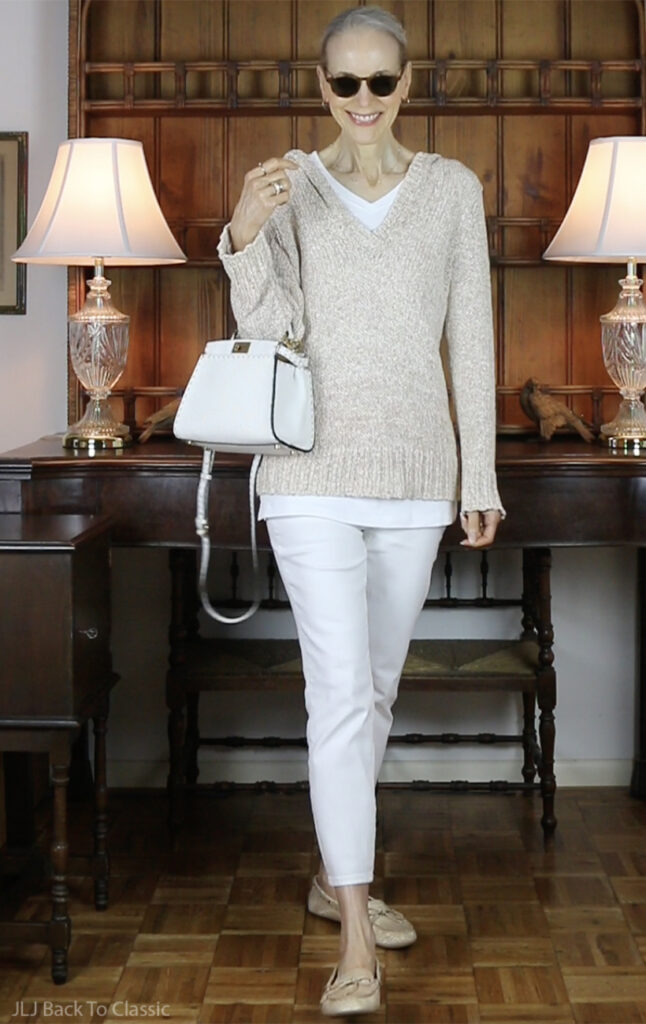 Vlog: Fendi Selleria Mini Peekaboo, Tan Tunic Sweater, White Jeans OOTD ...