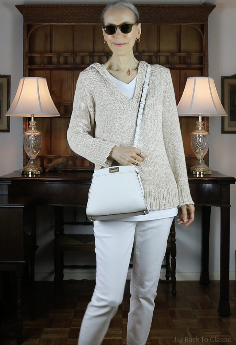 Vlog: Fendi Selleria Mini Peekaboo, Tan Tunic Sweater, White Jeans OOTD ...