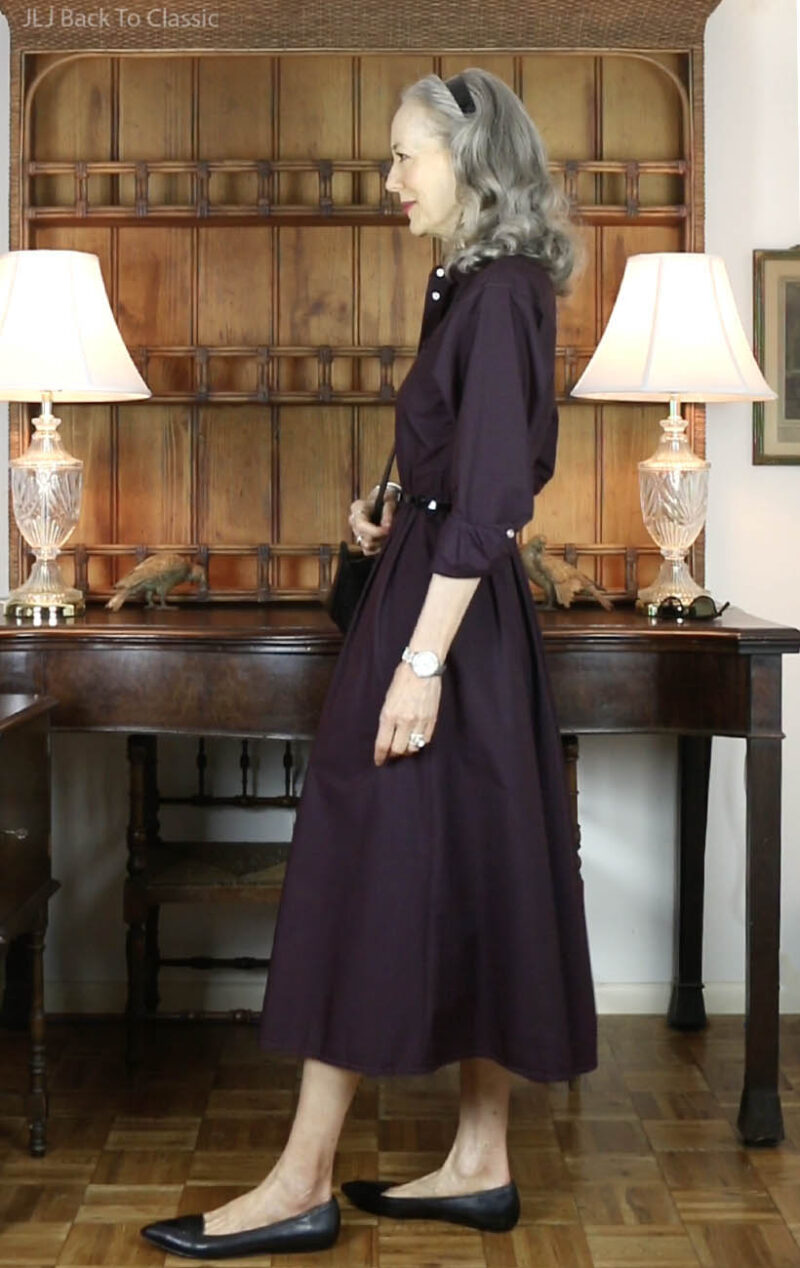 Timeless Style: Longchamp XS Leather Le Pliage Bag, Plum Shirtdress ...