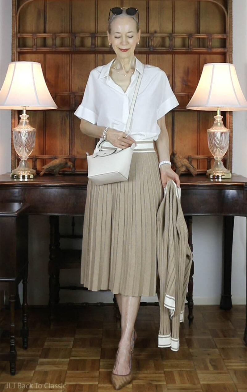 Timeless Style: Longchamp Leather Le Pliage XS Bag and Camel Sweater ...