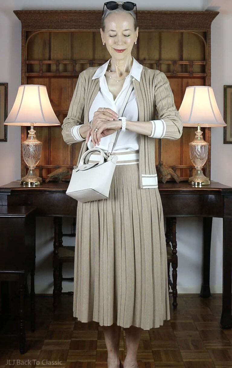 Timeless Style: Longchamp Leather Le Pliage XS Bag and Camel Sweater ...