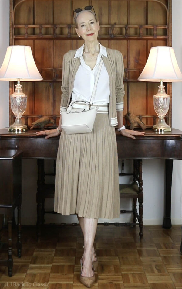 Timeless Style: Longchamp Leather Le Pliage XS Bag and Camel Sweater ...